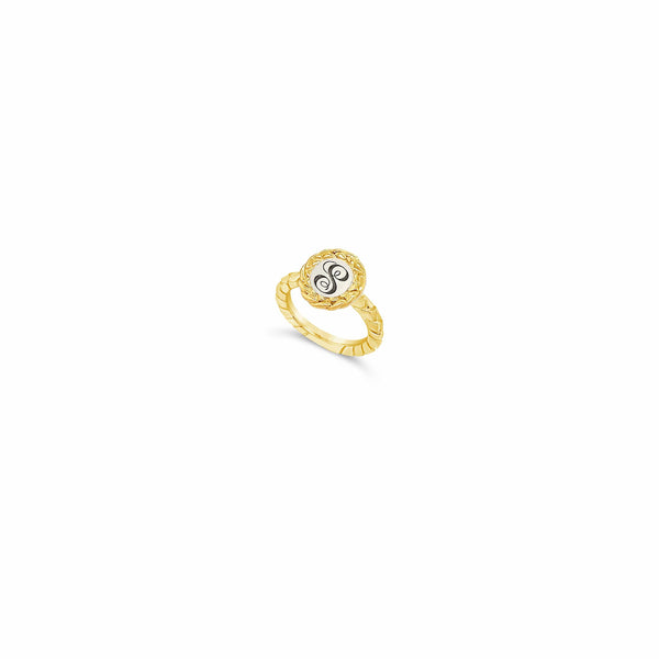 Gold Initial Pinky Ring - Saint By Sarah Jane
