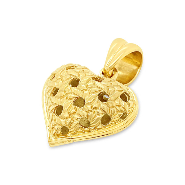 Large 18k Gold Heart Pendant - Saint By Sarah Jane Jewelry