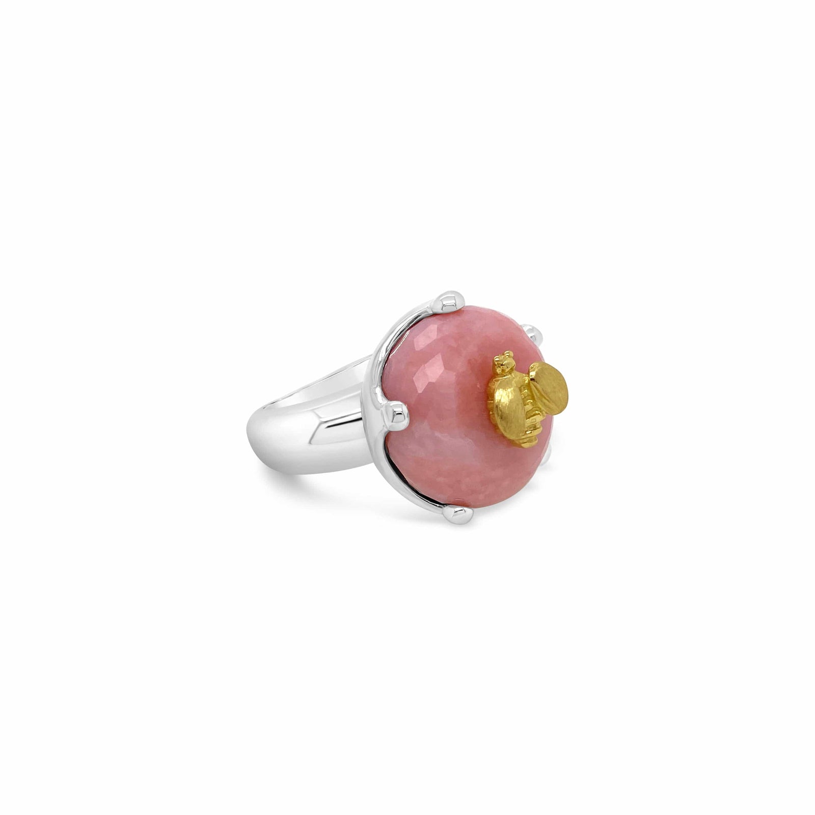 pink peruvian opal ring