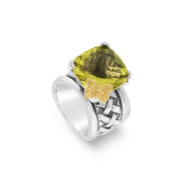 Large Square Yellow Citrine Ring - Saint By Sarah Jane